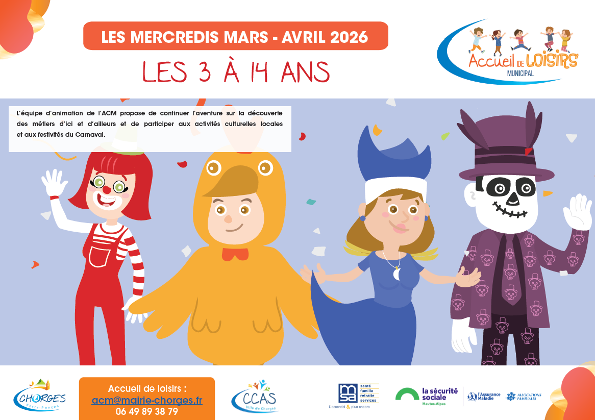Programme ACM des mercredis de mars à avril 2026